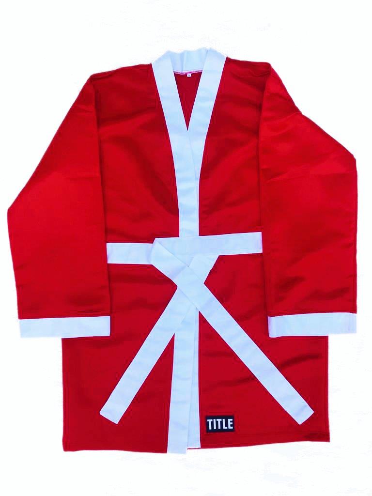 Title Fingertip Robe: Red with White Trim – TITLE Boxing South Africa